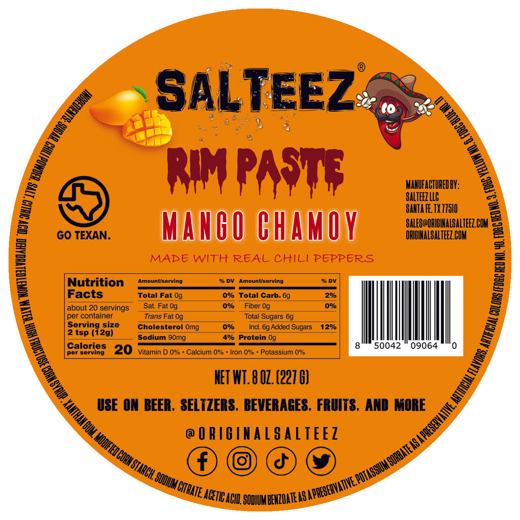 Salteez Rim Paste Tub - Mango Chamoy - 12 Tubs - FREE SHIPPING!